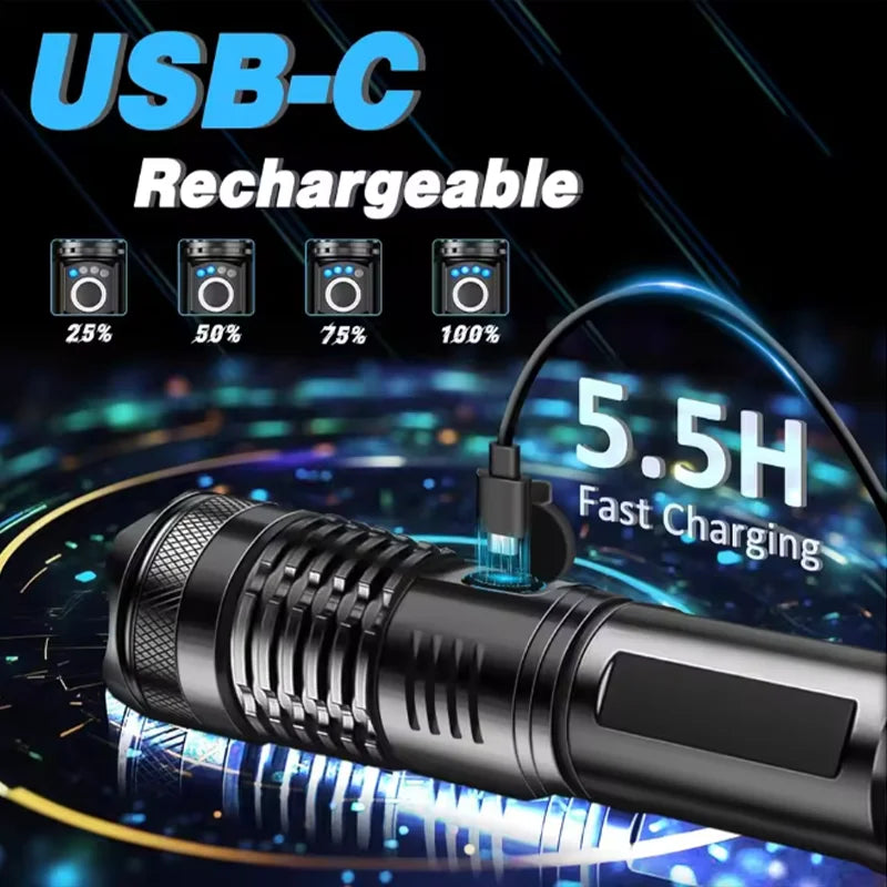 2025 High quality Outdoor-Focused Rechargeable LED Tactical Flashlight ...